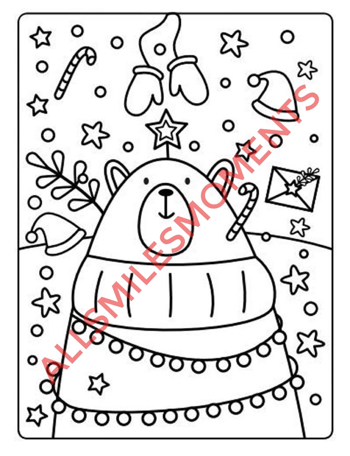 30 Christmas Coloring Pages for Kids - Etsy Canada