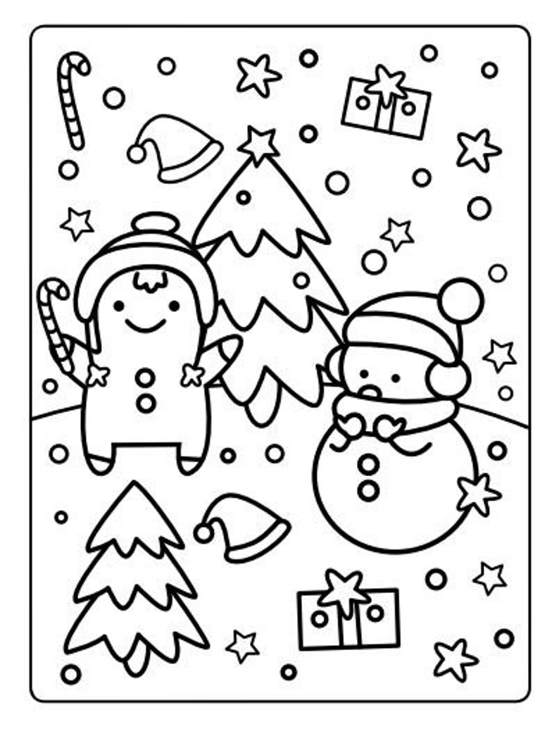 30 Christmas Coloring Pages for Kids - Etsy