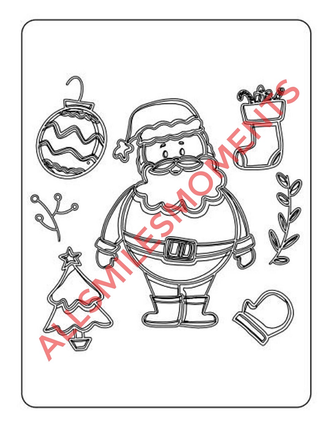 30 Christmas Coloring Pages for Kids - Etsy
