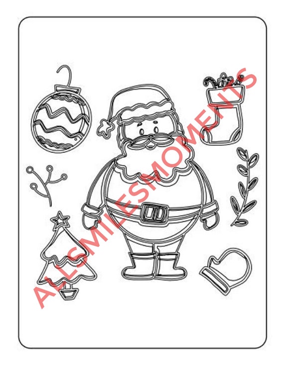 30 Christmas Coloring Pages for Kids | Etsy