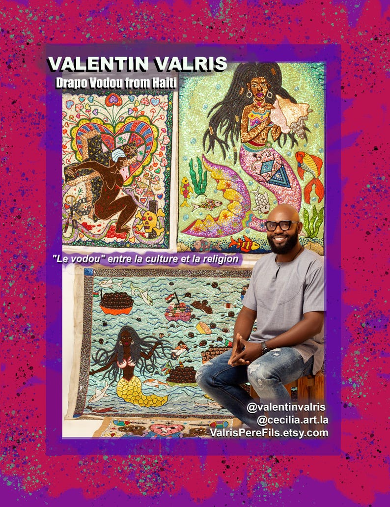 Damballa Vodou Flag by Valentin Valris, Made in Haiti. Support Haitian ...