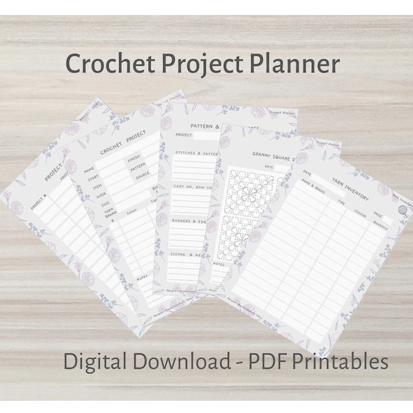 Printable Crochet Project Planner - Etsy