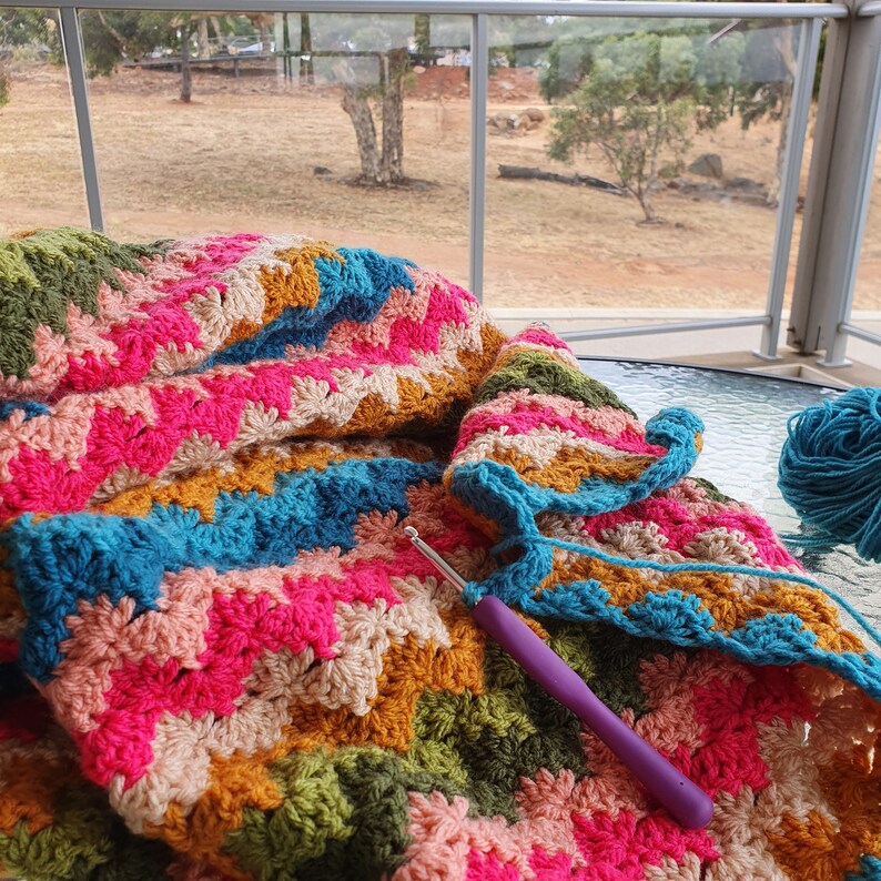 Crochet Blanket PATTERN- Gypsy Dreams Beginner Level PDF (38 Page E ...