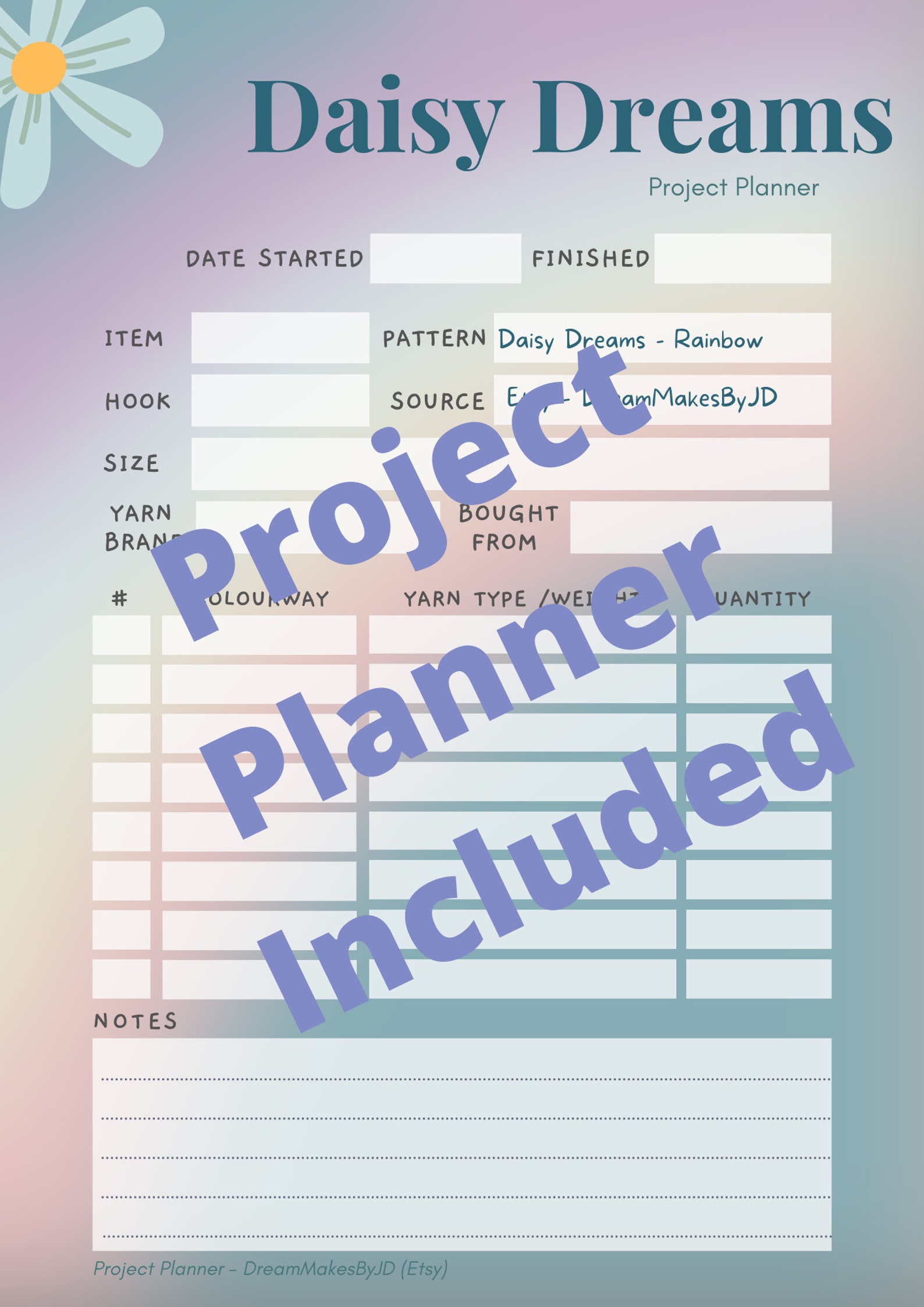 Crochet Blanket PATTERN Daisy Dreams Rainbow PDF US Terms | Etsy