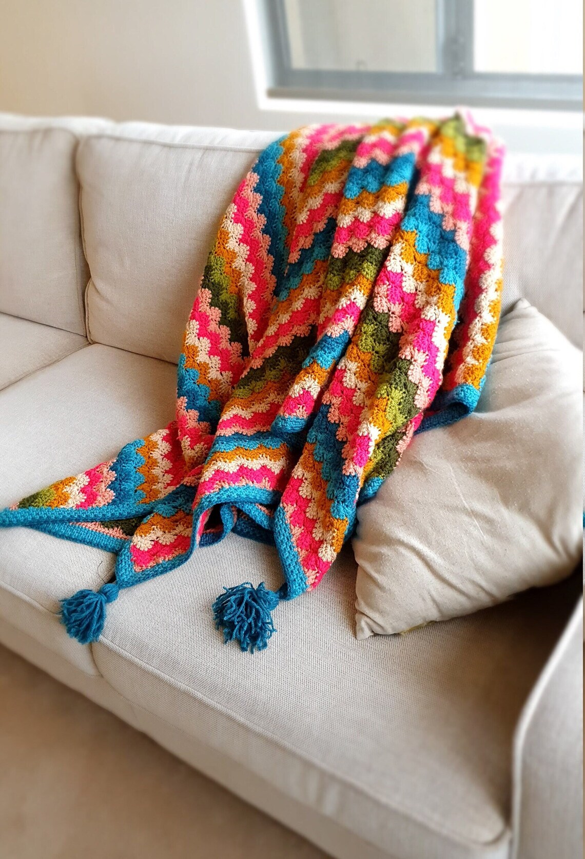 Crochet Blanket PATTERN- Gypsy Dreams Beginner Level PDF (38 Page E ...