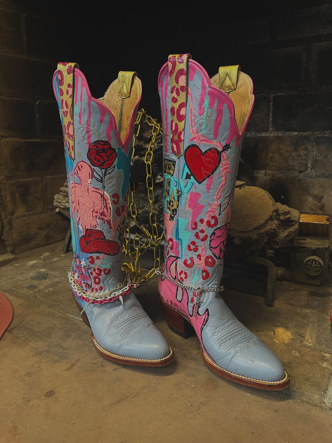 Painted Cowboy Boots - Etsy