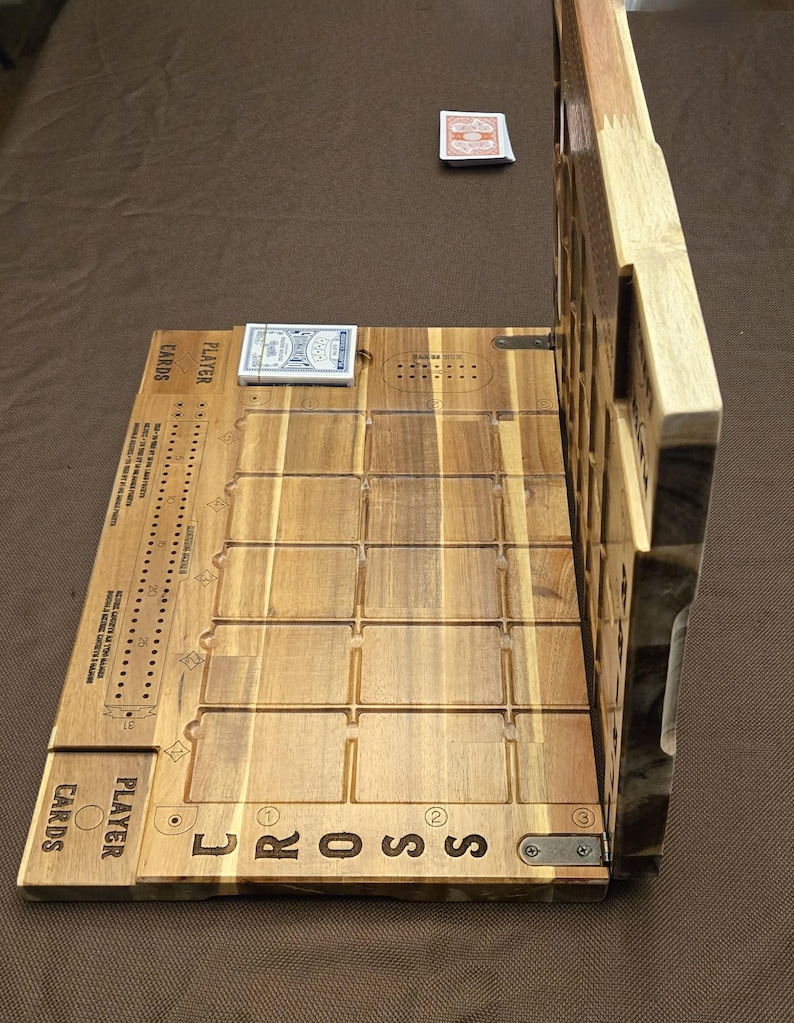 Bespoke, Hardwood Cross Cribb Game Board, Handcrafted, and Folding ...