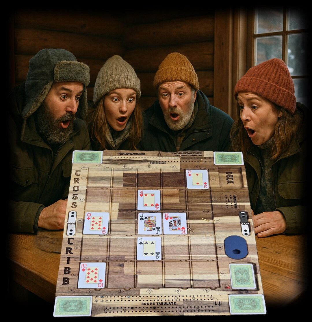 Bespoke, Hardwood Cross Cribb Game Board, Handcrafted, and Folding ...