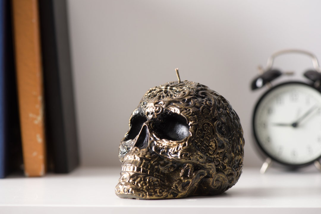 Steampunk Skull Candle | Luxury Handmade Hand-painted Candle ...