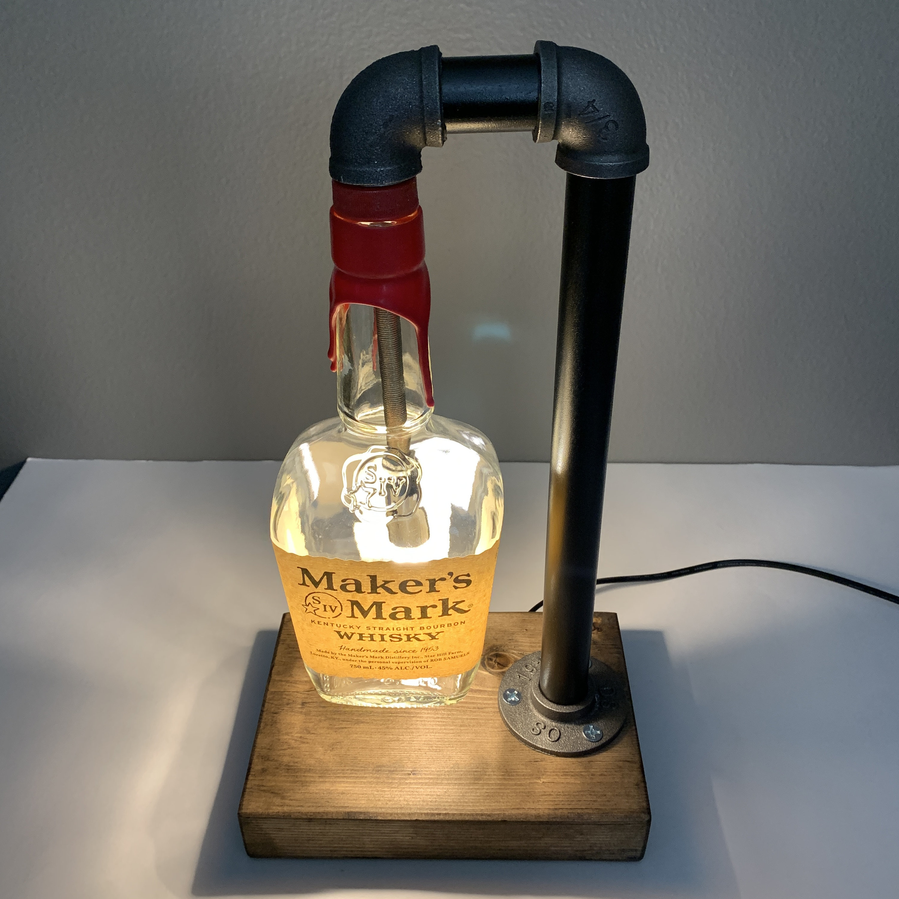 Maker's Mark Lamp, Liquor Bottle Lamp, Whiskey Bottle Light, Bar Decor ...