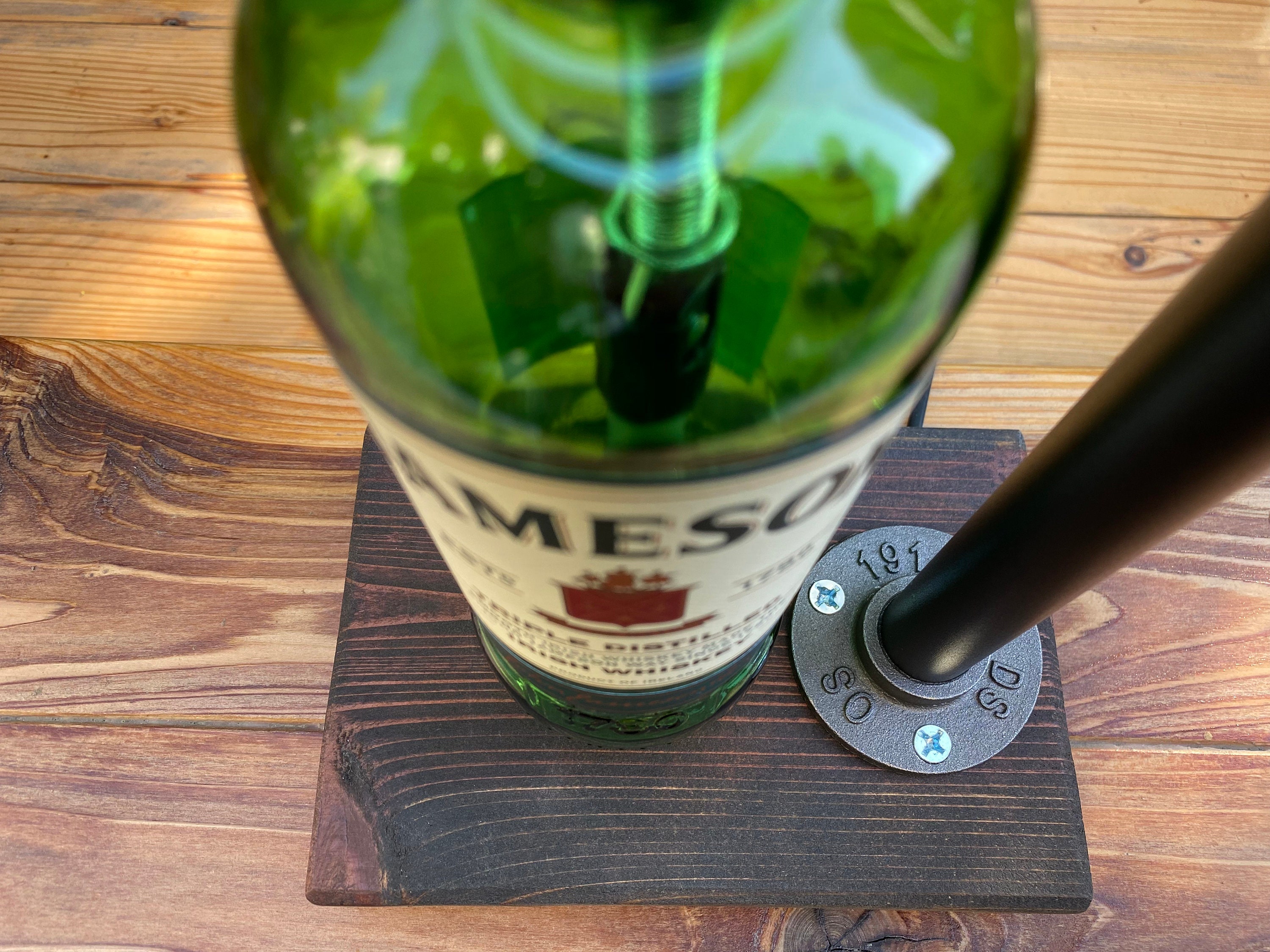 Jameson Lamp, Liquor Bottle Light, Iron Pipe Lamp, Man Cave Decor, Home ...