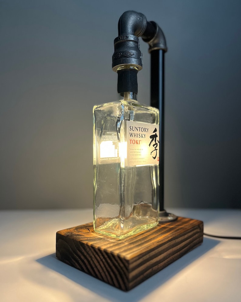 Suntory Whisky Lamp Whiskey Bottle Light Iron Pipe Lamp - Etsy