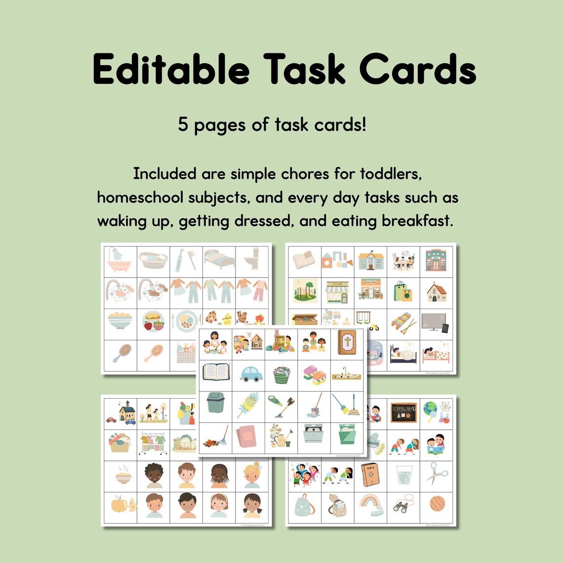Daily Routine Task Cards, Homeschool Schedule, Toddler Schedule, Stay ...
