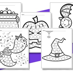 Halloween Themed Dot Marker Printables, Do-a-dot Printable, Halloween ...