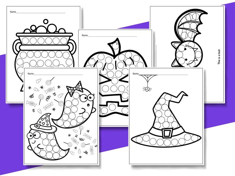 Halloween Themed Dot Marker Printables, Do-a-dot Printable, Halloween ...