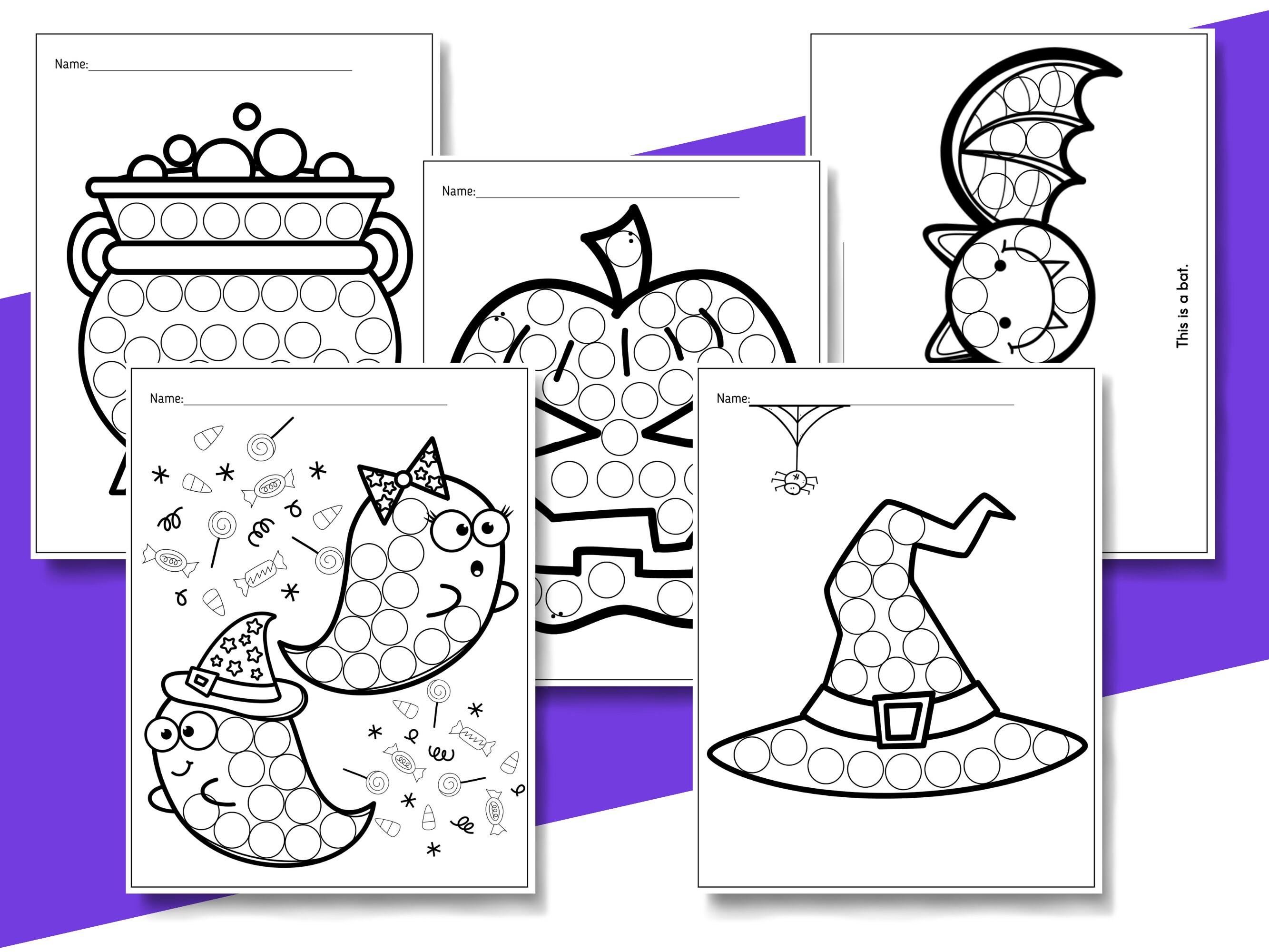 Halloween Themed Dot Marker Printables, Do-a-dot Printable, Halloween ...
