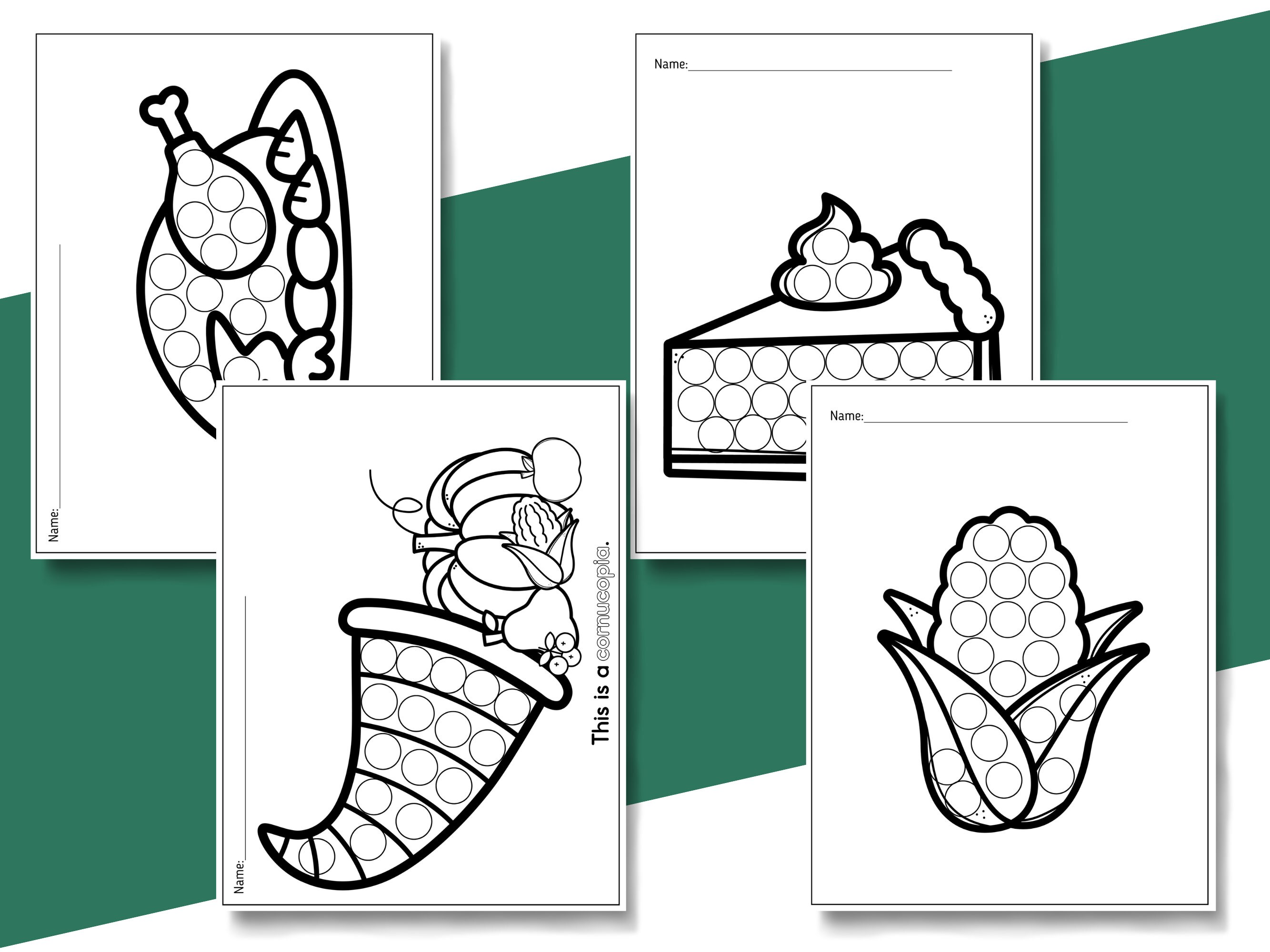 Thanksgiving Themed Dot Marker Printables, Do-a-dot Printable ...