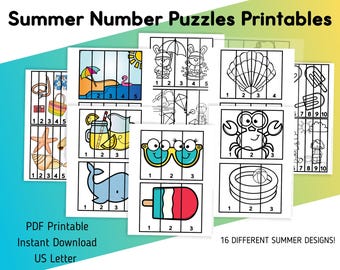 School Number Order Puzzle Printables for Toddlers, Preschool, Pre-k ...