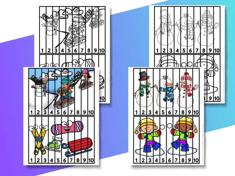 Winter Number Order Puzzle Printables for Toddlers, Preschool, Pre-k ...
