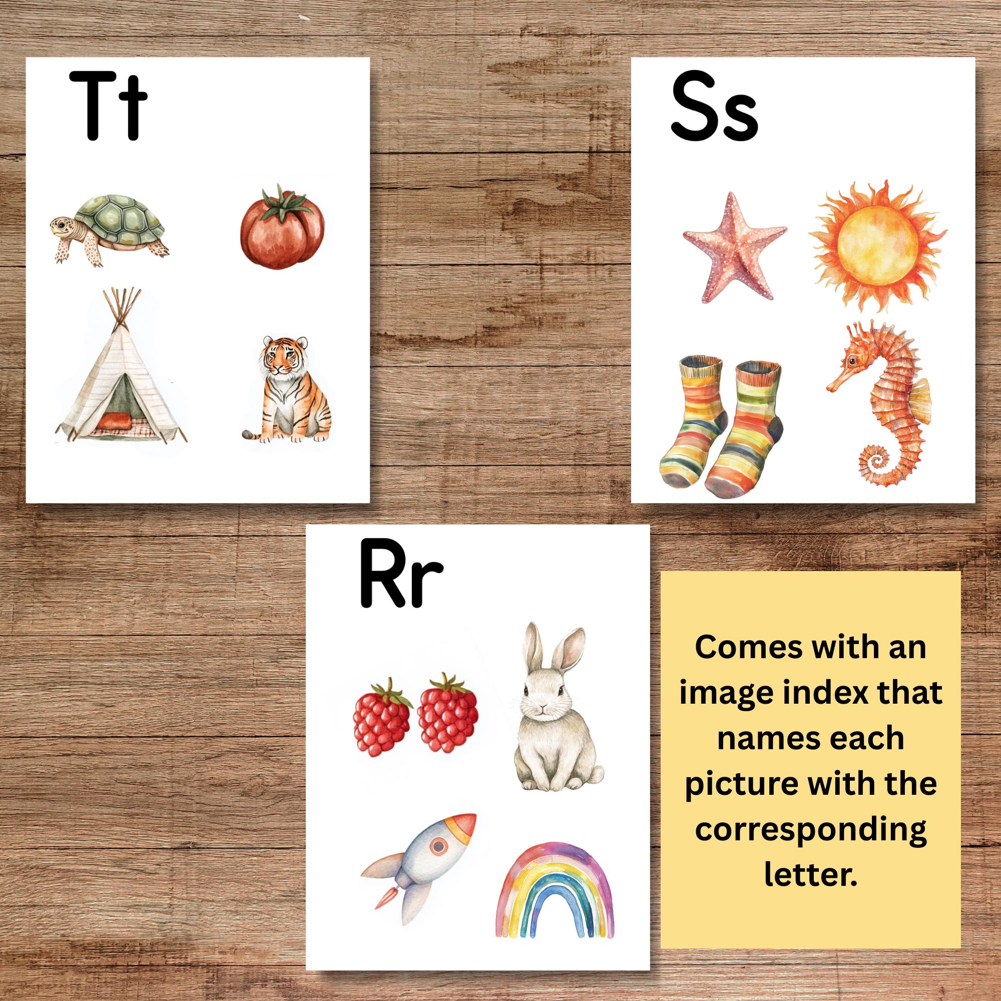 Alphabet Flashcards, Montessori, ABC Flashcards, Homeschool Printables ...