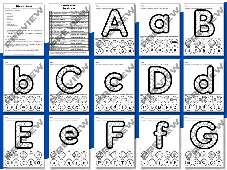 Alphabet Dot Marker Printables, ABC Do A Dot, Upper and Lower Case ...