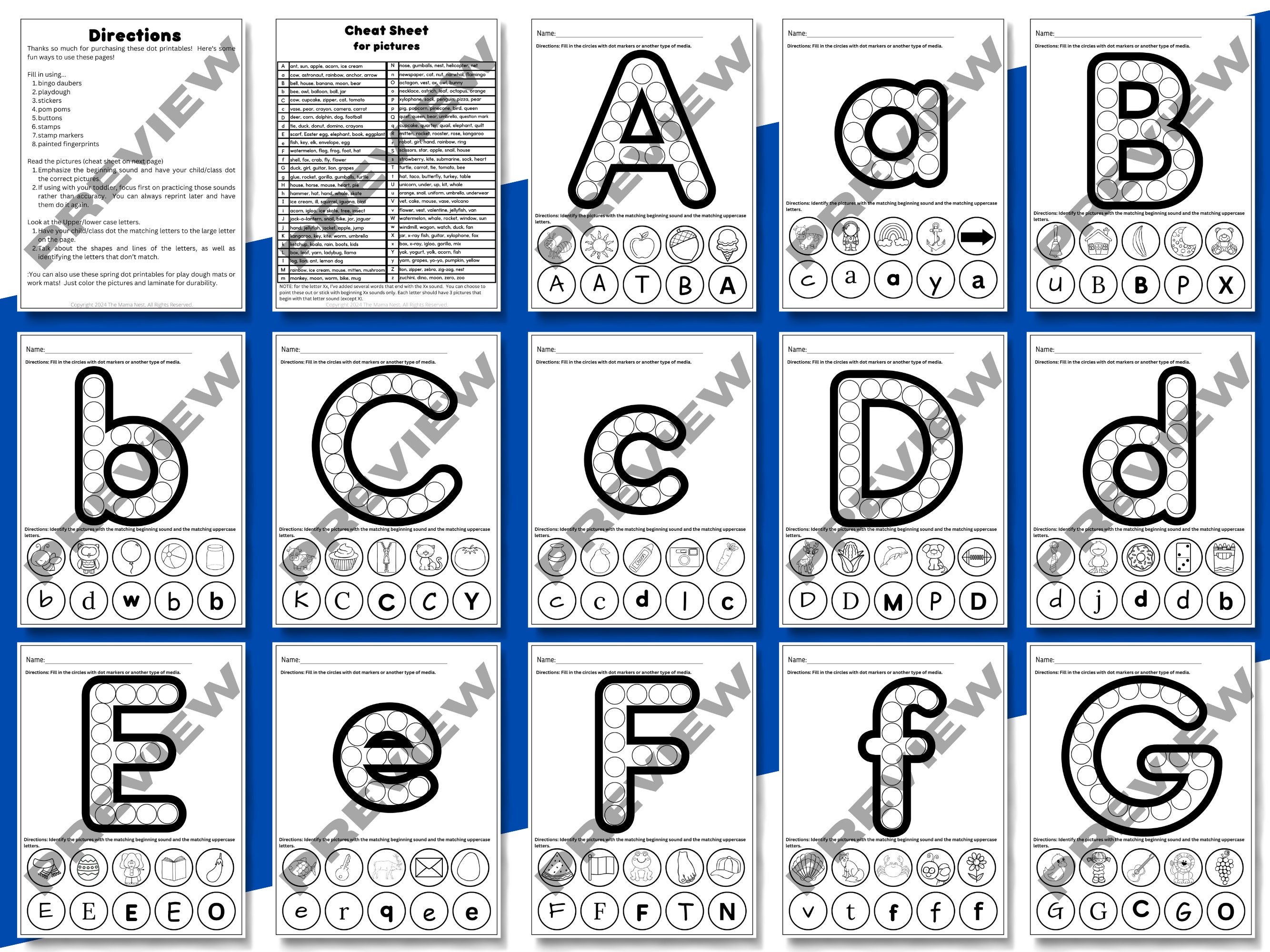Alphabet Dot Marker Printables, ABC Do A Dot, Upper and Lower Case ...