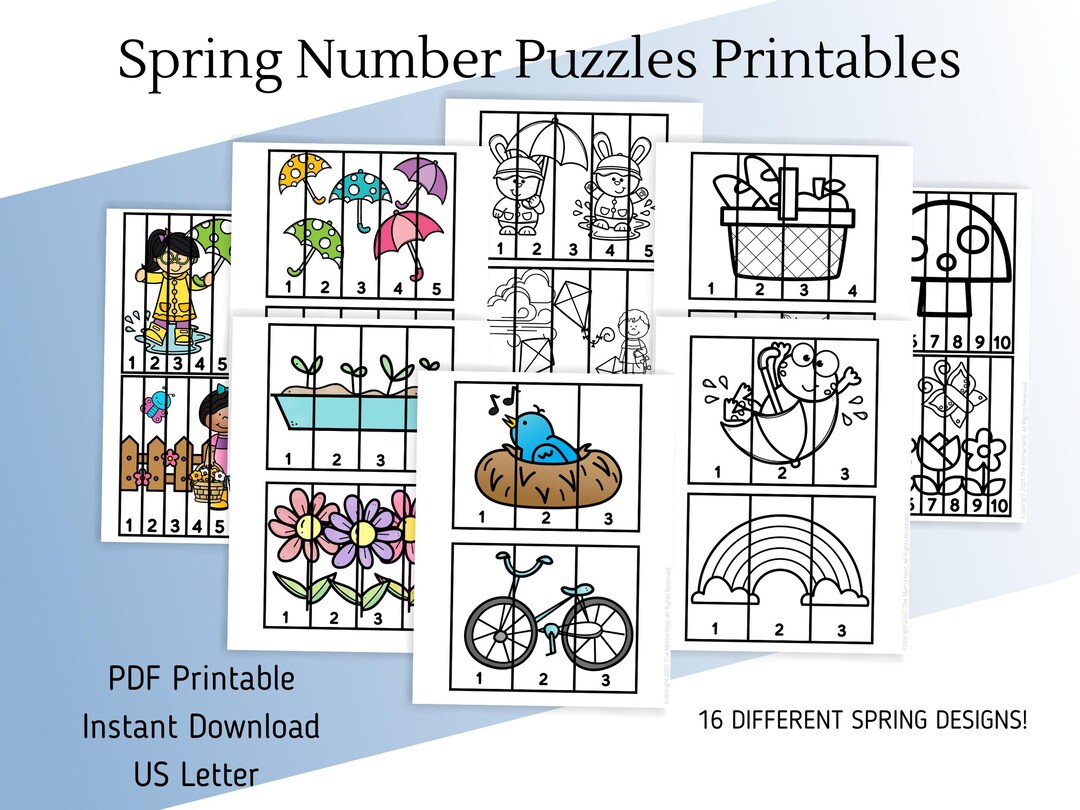 Spring Number Order Puzzles, Number Puzzles Printables, Toddler Math ...
