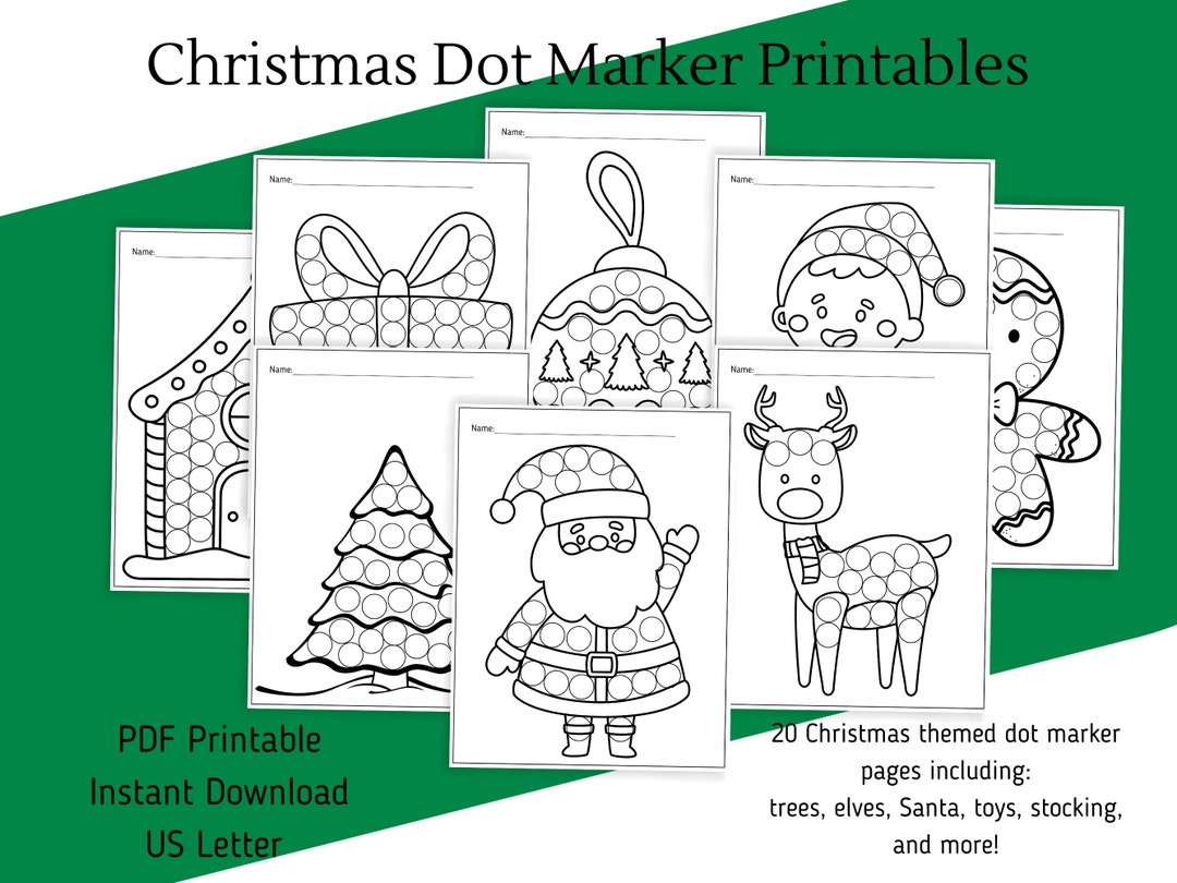 Christmas Dot Marker Coloring Pages, Dot Marker Coloring Page, Do-a-dot ...