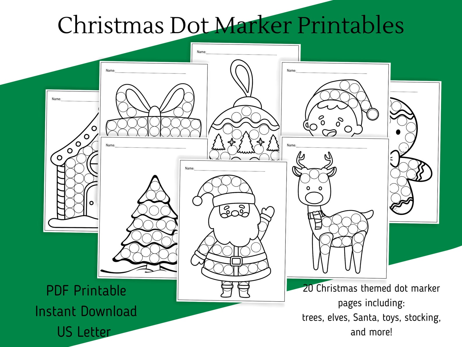 Christmas Dot Marker Coloring Pages, Dot Marker Coloring Page, Do-a-dot ...