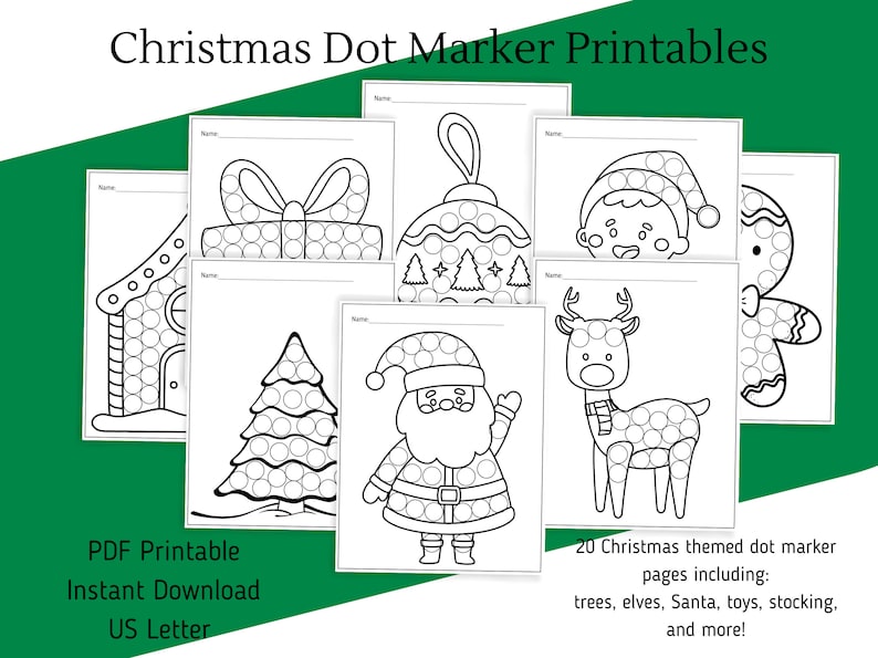 Christmas Dot Marker Coloring Pages, Dot Marker Coloring Page, Do-a-dot ...