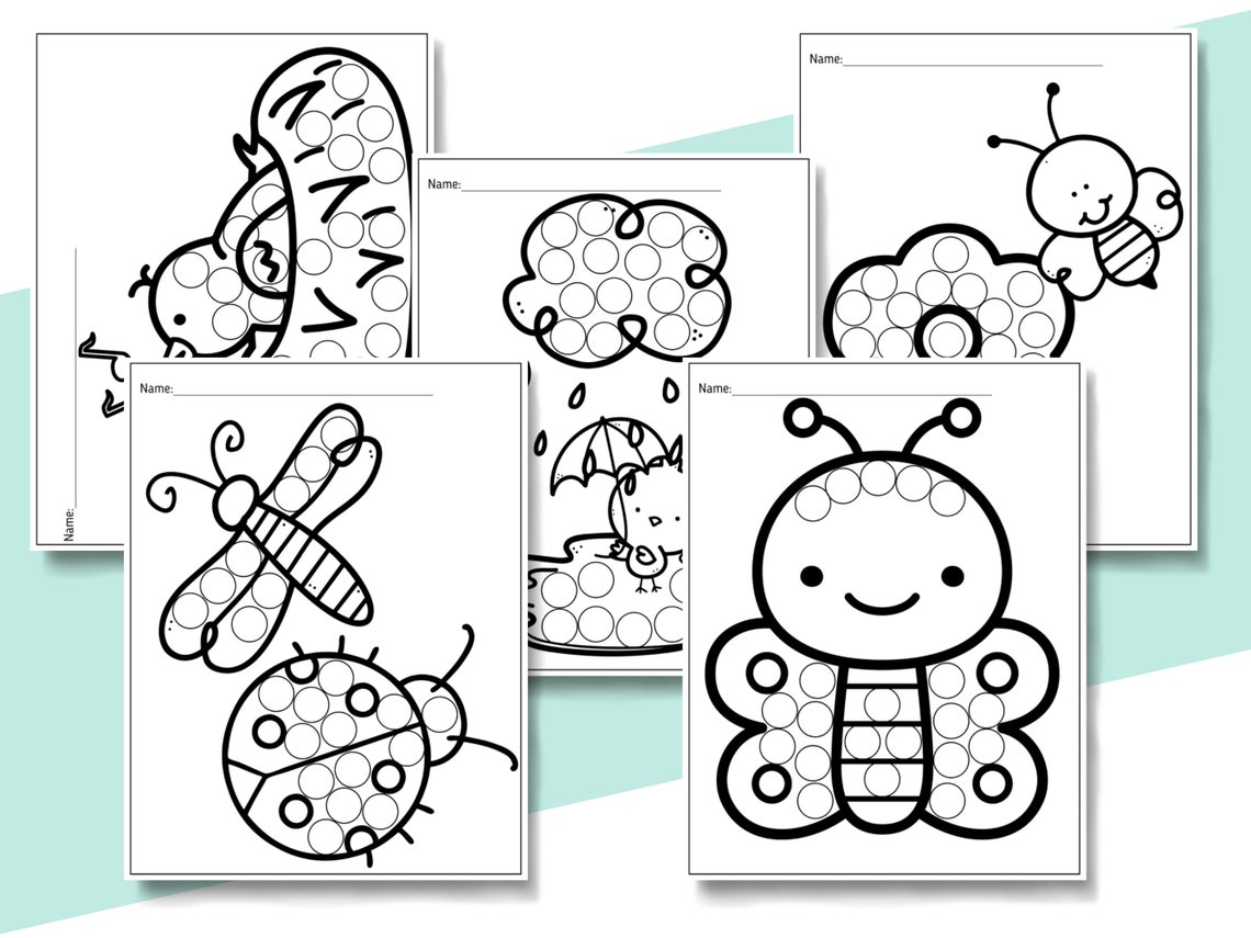 Spring Themed Dot Marker Printables, Do-a-dot Printable, Spring Bing ...