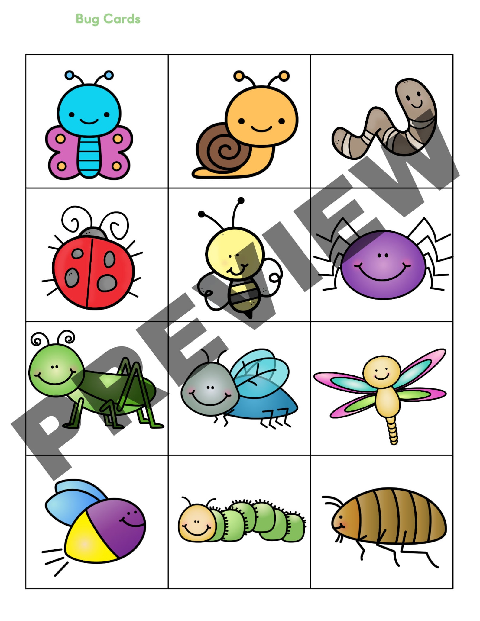 Bug Insect Scavenger Hunt, Toddler and Preschool, Prek and Kindergarten ...