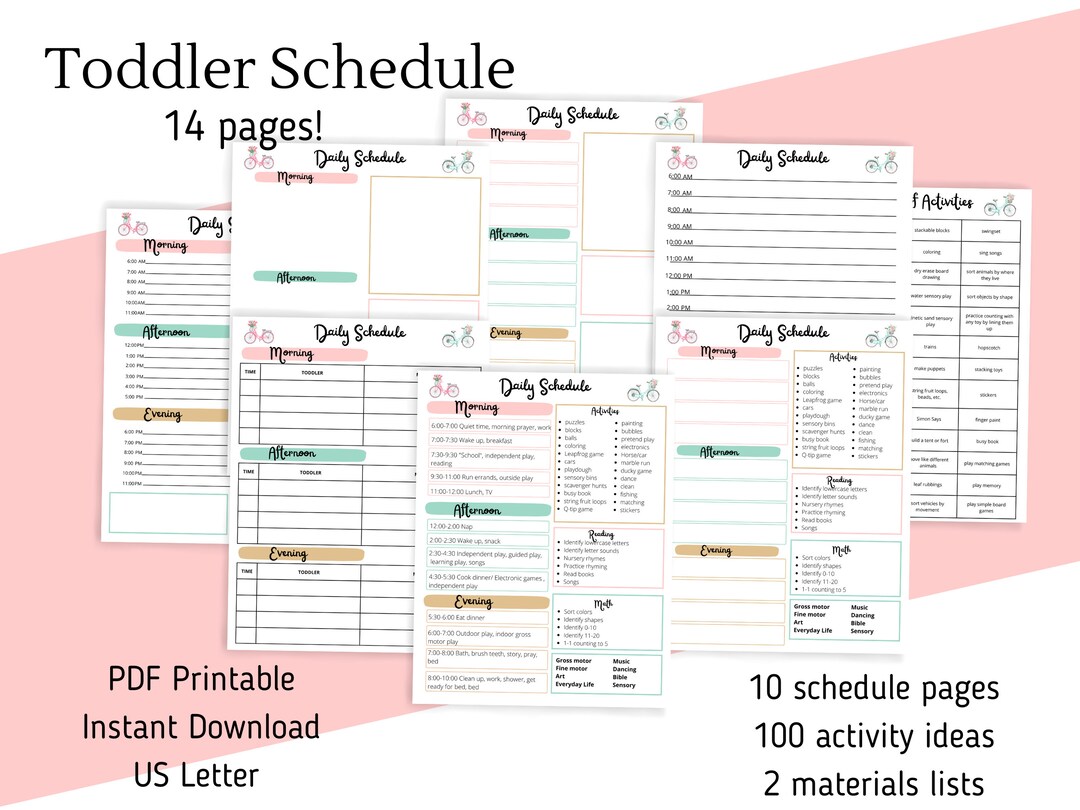Editable Toddler Schedule, Stay at Home Mom and Baby Schedule, Toddler ...