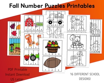 School Number Order Puzzle Printables for Toddlers, Preschool, Pre-k ...