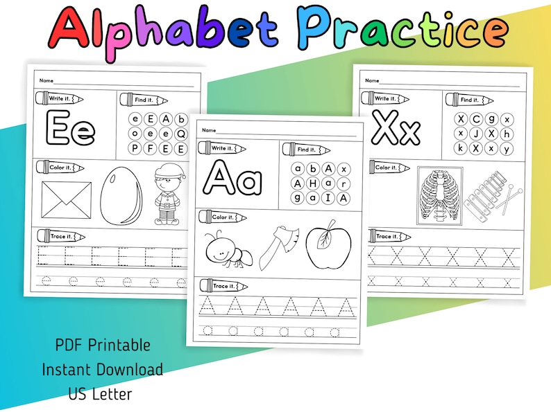 Alphabet Review Morning Work Practice, Kindergarten, Preschool, ABC ...