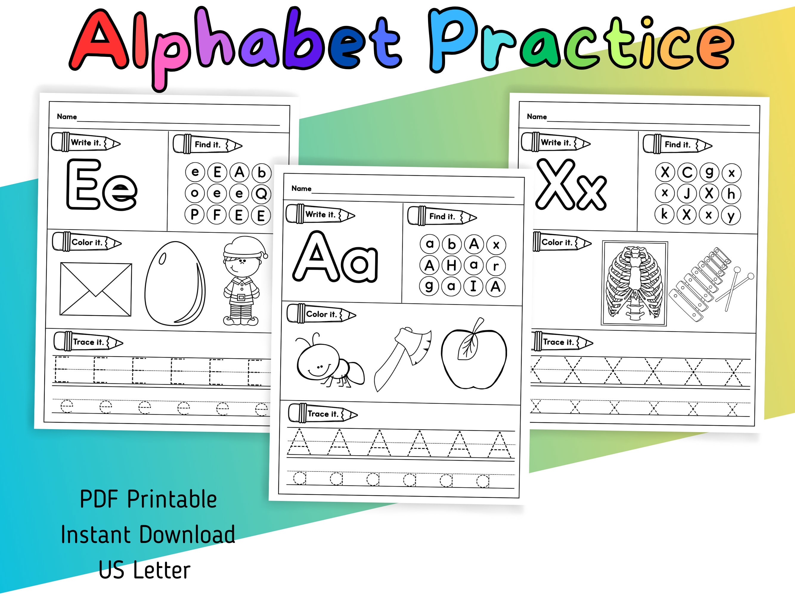 Alphabet Review Morning Work Practice, Kindergarten, Preschool, ABC ...