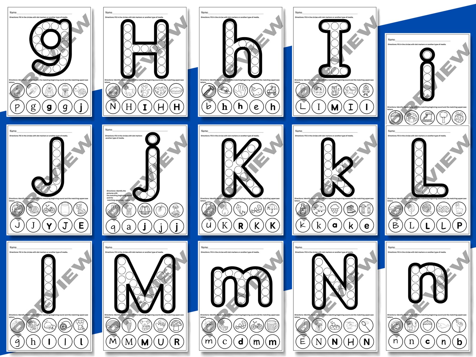 Alphabet Dot Marker Printables, ABC Do A Dot, Upper and Lower Case ...