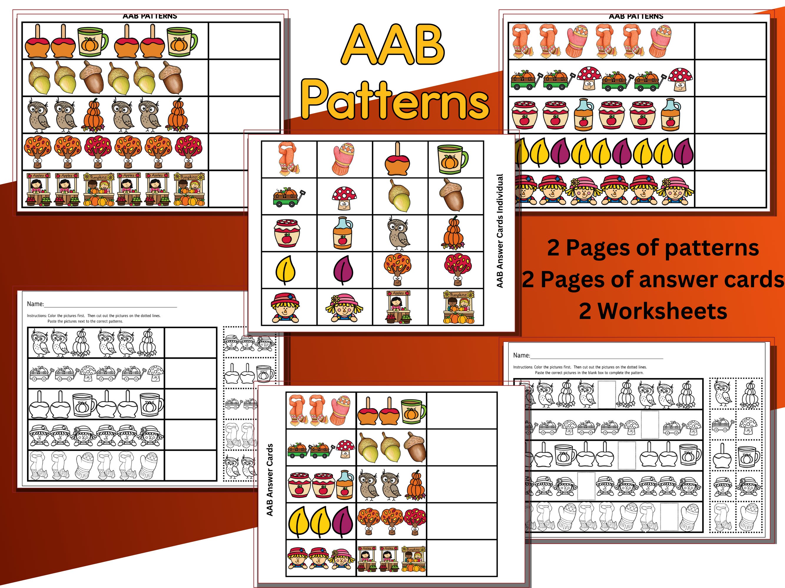 Fall Pattern Printables, Fall Patterns Centers, Autumn Pattern ...