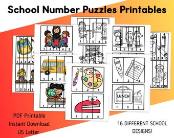 Winter Number Order Puzzle Printables for Toddlers, Preschool, Pre-k ...