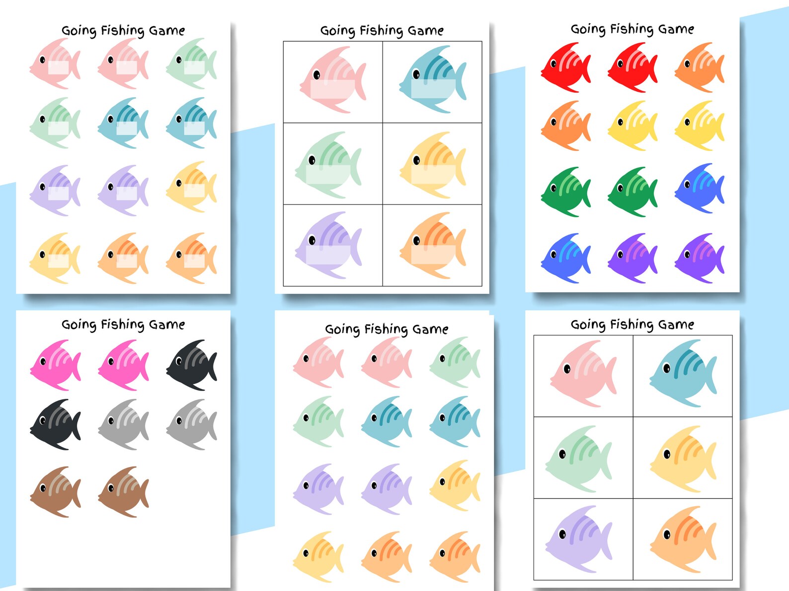 Fishing Game for Kids Editable Printable, Magnetic Fishing Game for ...