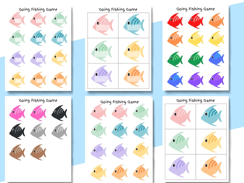 Fishing Game for Kids Editable Printable, Magnetic Fishing Game for ...