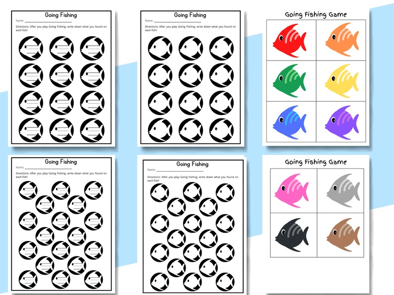 Fishing Game for Kids Editable Printable, Magnetic Fishing Game for ...