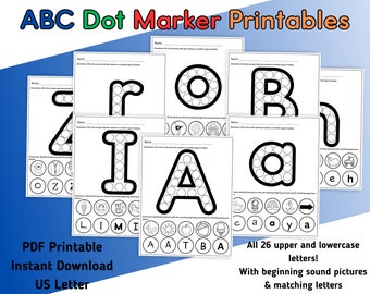 ABC Dot Marker Upper Case Letter - Etsy