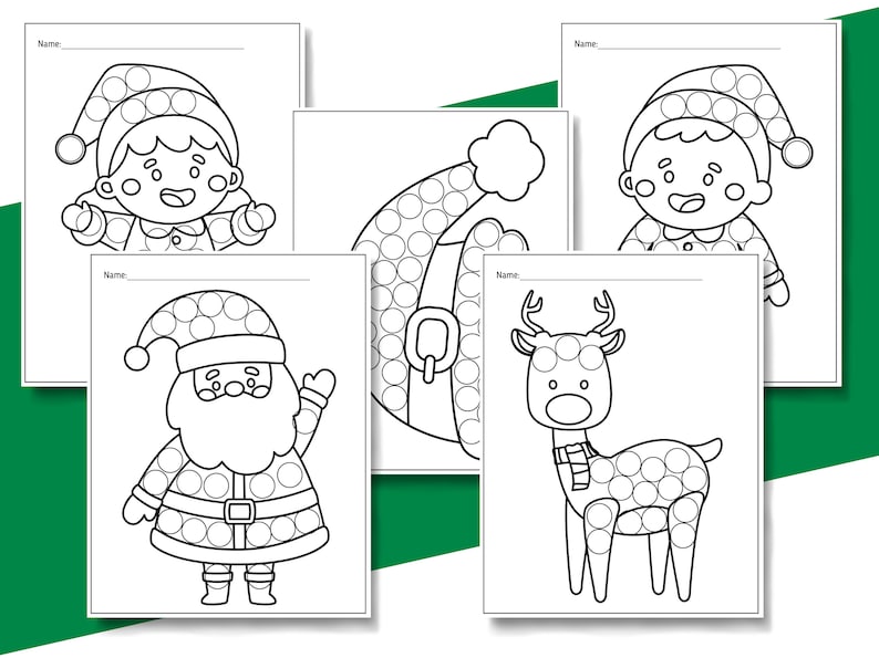 Christmas Dot Marker Coloring Pages, Dot Marker Coloring Page, Do-a-dot ...