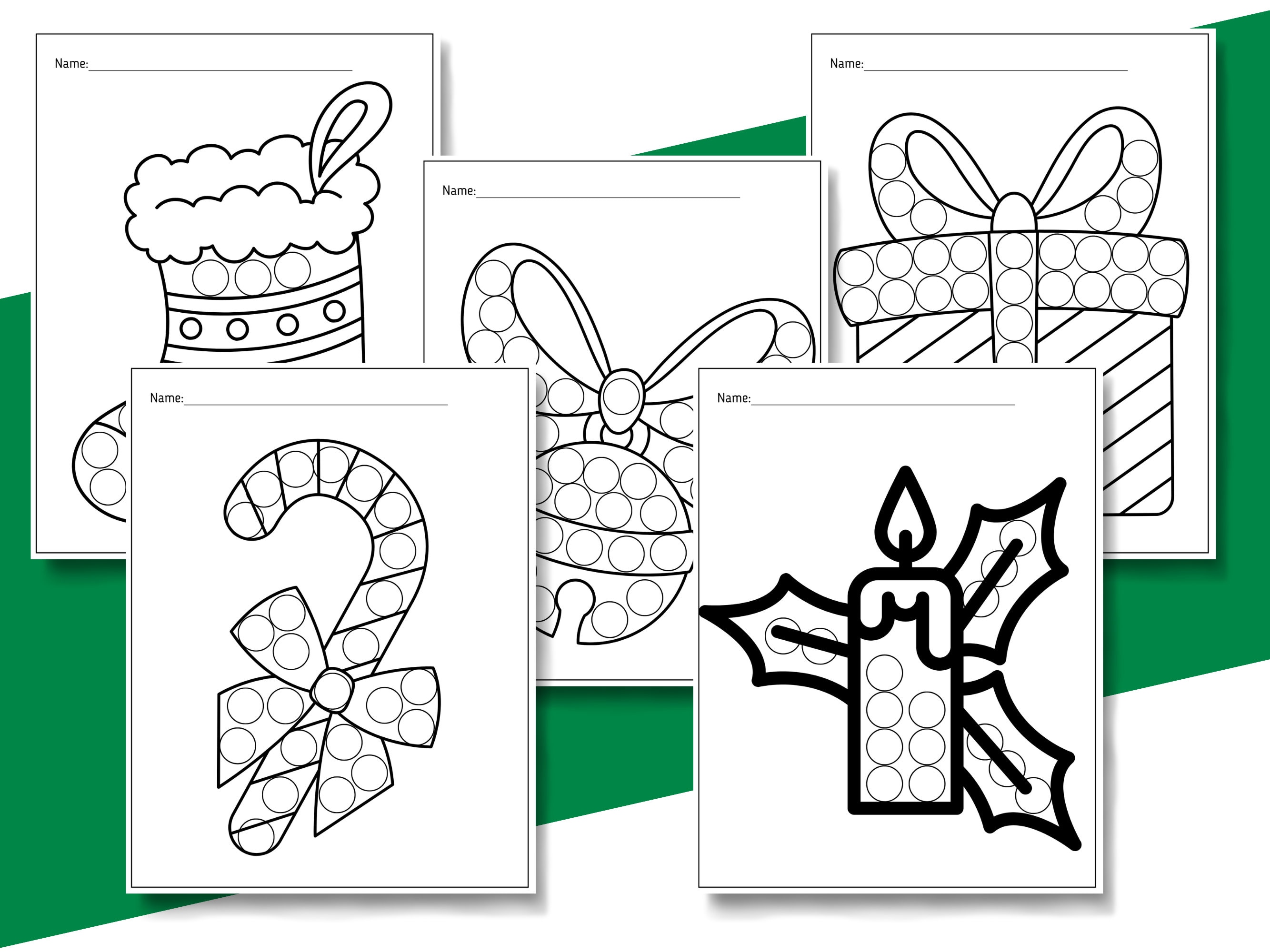 Christmas Dot Marker Coloring Pages, Dot Marker Coloring Page, Do-a-dot ...