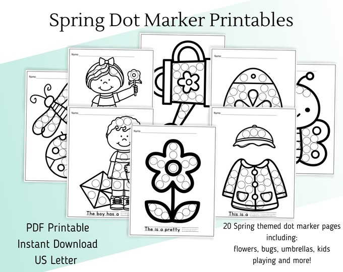 Spring Animals Dot Marker Printables/ Do a Dot Printable/ Baby Animals ...