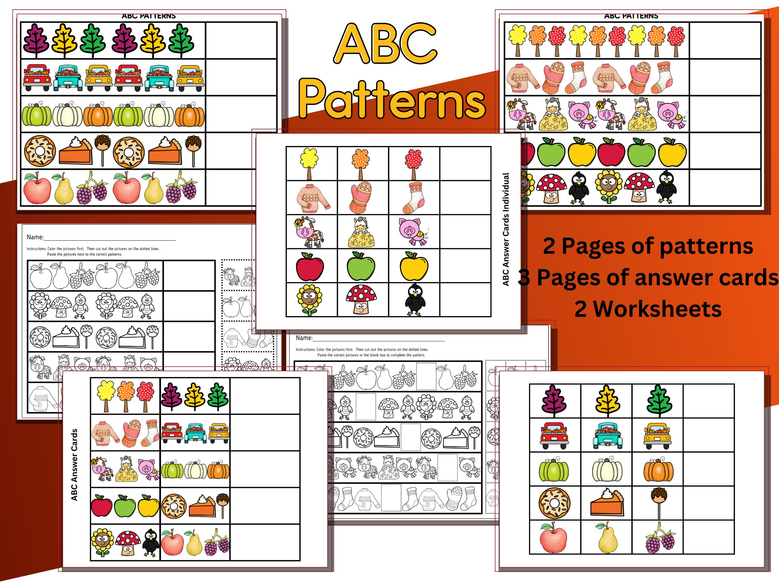 Fall Pattern Printables, Fall Patterns Centers, Autumn Pattern ...