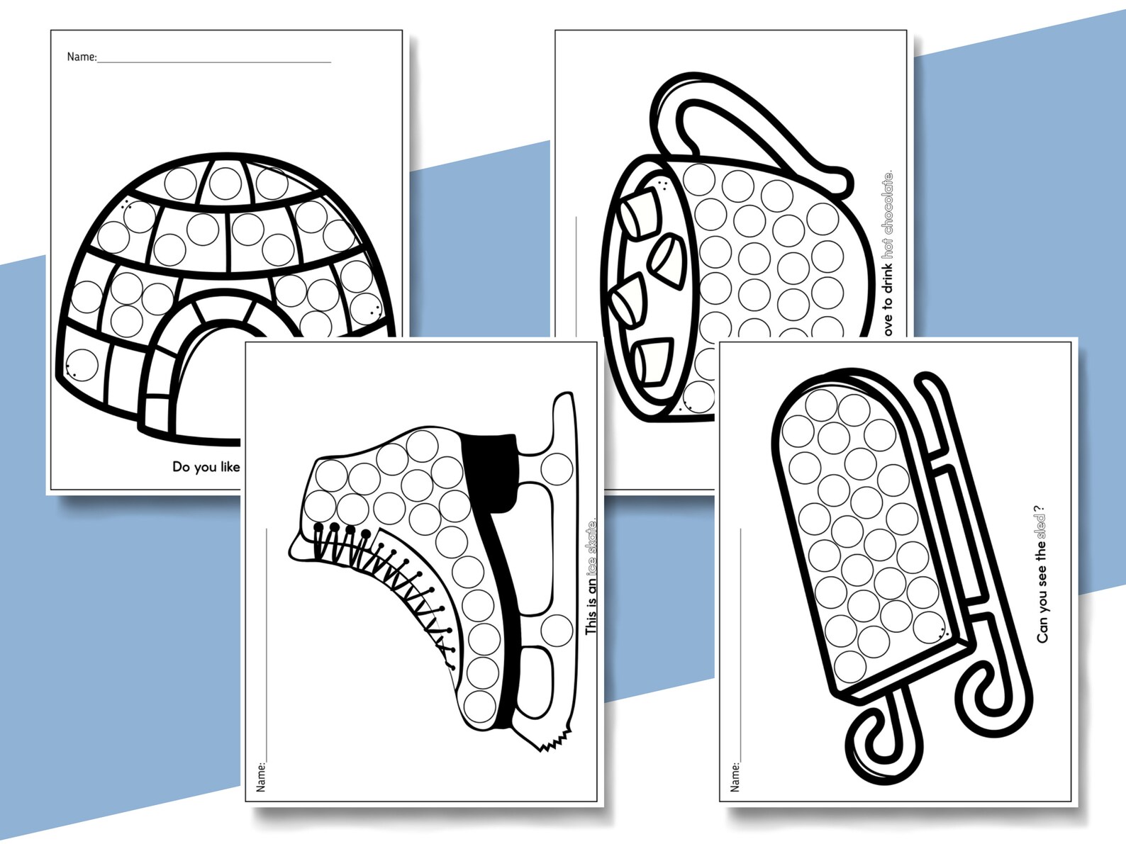 Winter Themed Dot Marker Printables, Do-a-dot Printable, Winter Dot ...