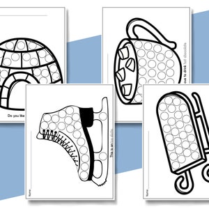Winter Themed Dot Marker Printables, Do-a-dot Printable, Winter Dot ...