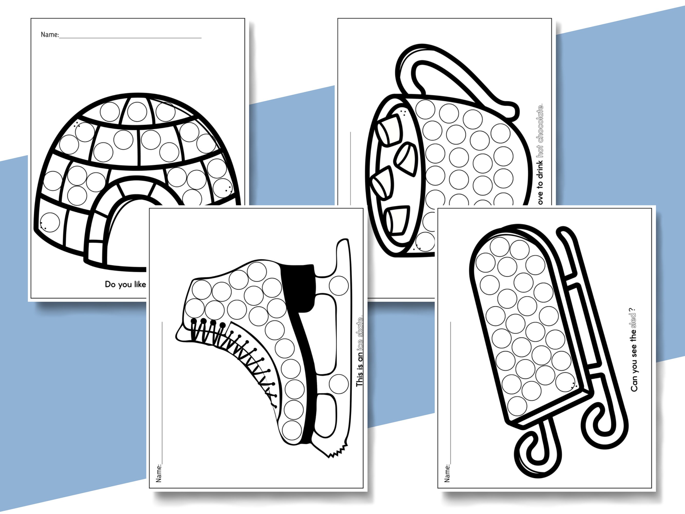 Winter Themed Dot Marker Printables, Do-a-dot Printable, Winter Dot ...